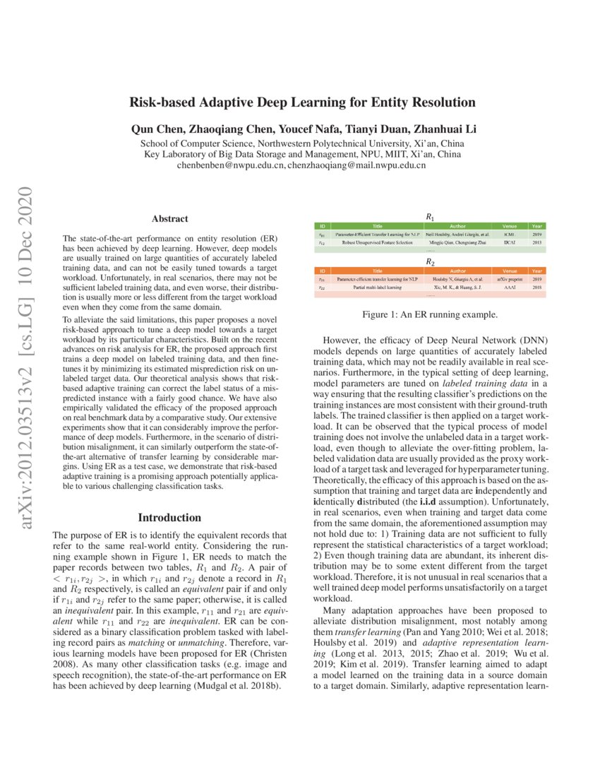 Adaptive Deep Learning For Entity Resolution By Risk Analysis Deepai 4302