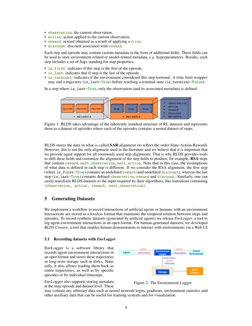 RLDS: an Ecosystem to Generate, Share and Use Datasets in Reinforcement Learning | DeepAI