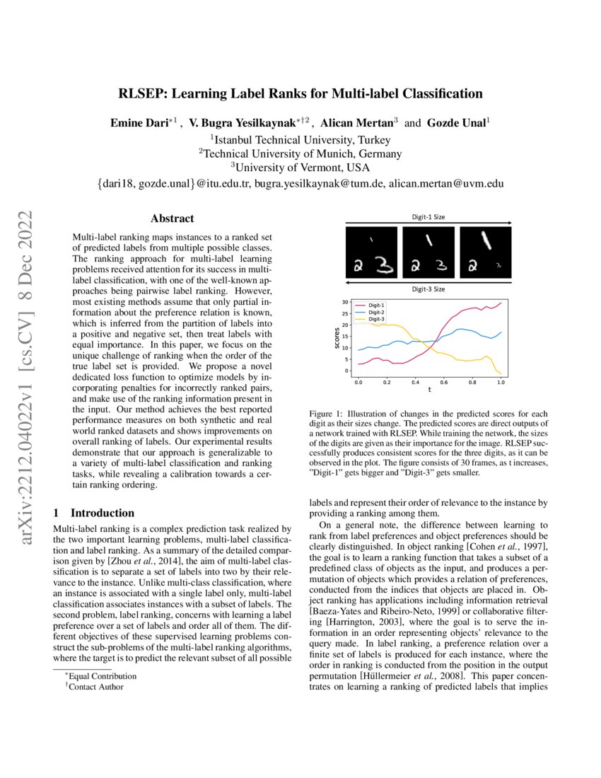 RLSEP: Learning Label Ranks for Multi-label Classification | DeepAI