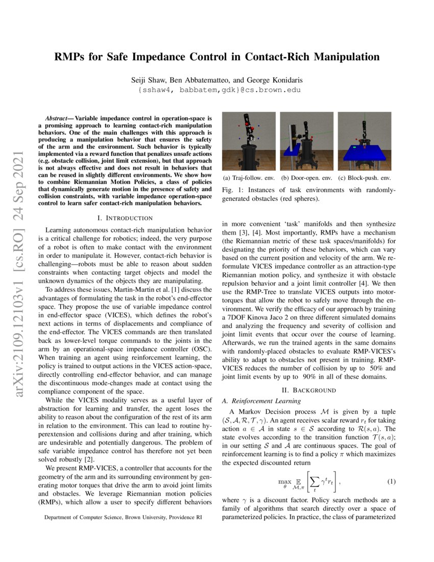 RMPs for Safe Impedance Control in Contact-Rich Manipulation | DeepAI