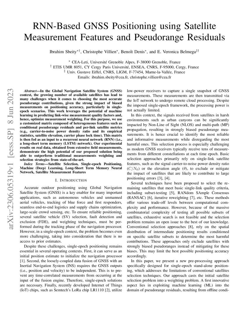 Rnn Based Gnss Positioning Using Satellite Measurement Features And