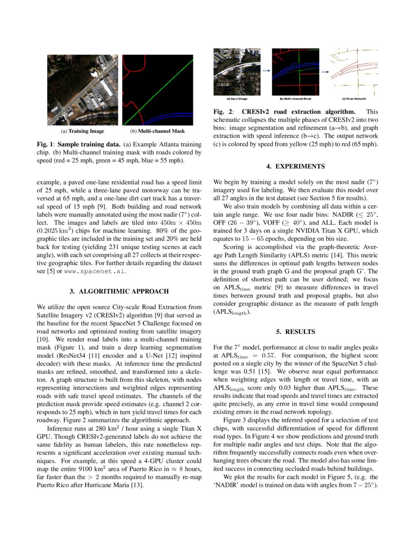 Road Network and Travel Time Extraction from Multiple Look Angles with ...