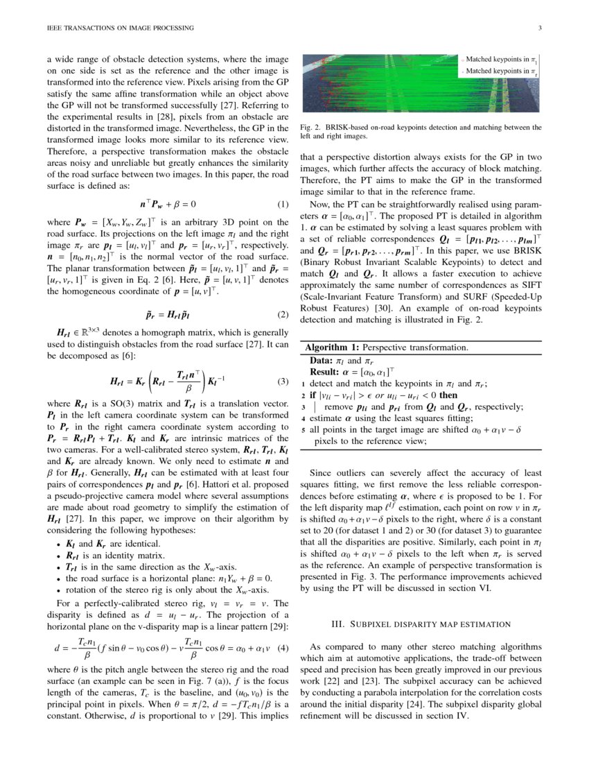 Road Surface 3d Reconstruction Based On Dense Subpixel Disparity Map Estimation Deepai
