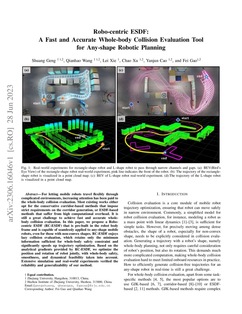 Robo-centric ESDF: A Fast and Accurate Whole-body Collision Evaluation Tool for Any-shape ...