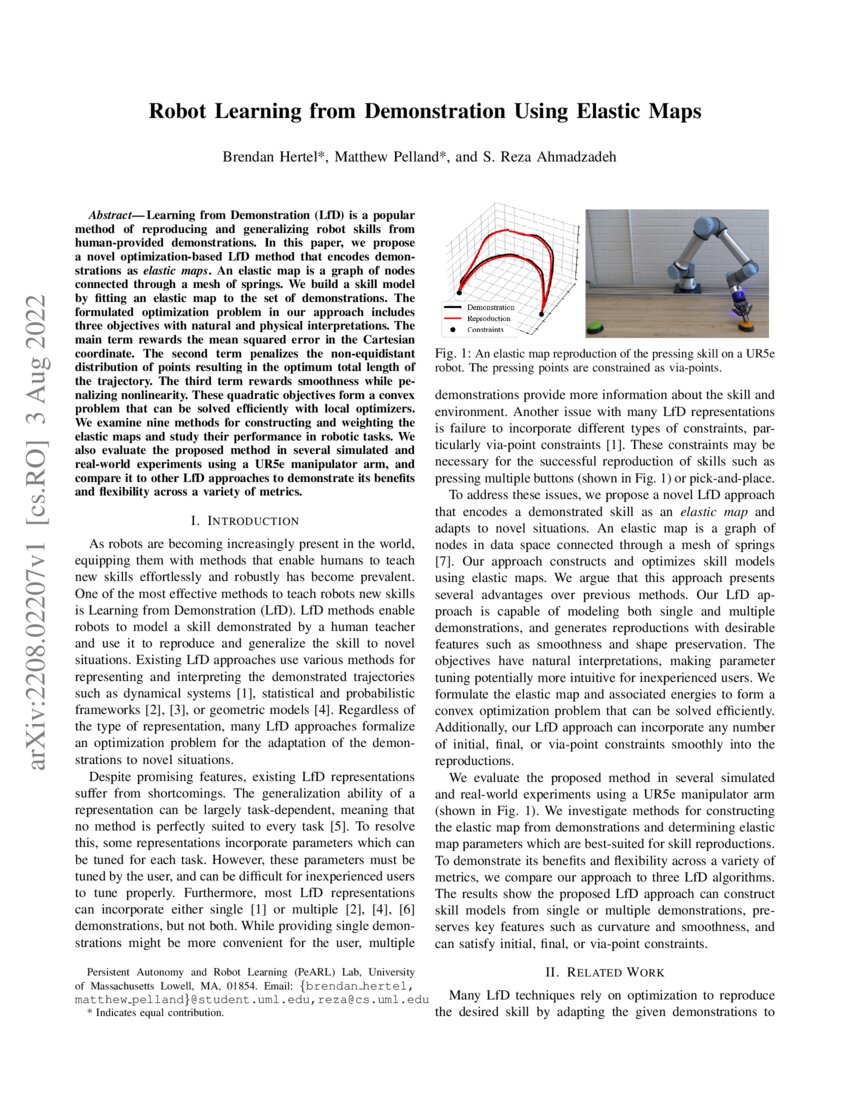 Robot Learning from Demonstration Using Elastic Maps | DeepAI