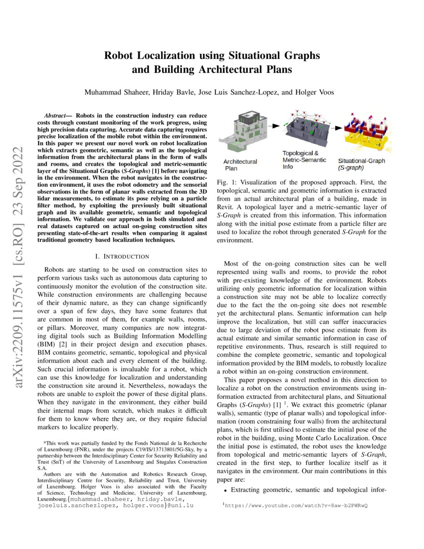 Robot Localization Using Situational Graphs And Building Architectural Plans Deepai
