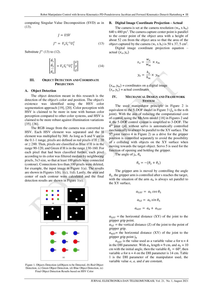 Robot Manipulator Control with Inverse Kinematics PD-Pseudoinverse Jacobian and Forward ...