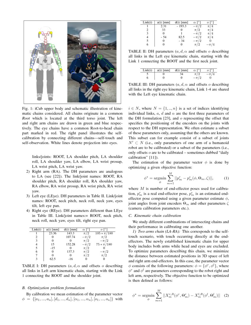 Robot Self Calibration Using Multiple Kinematic Chains Deepai