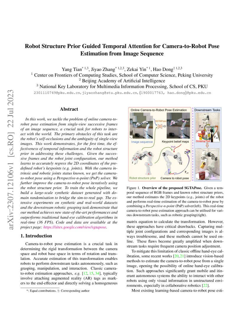 Robot Structure Prior Guided Temporal Attention For Camera To Robot 