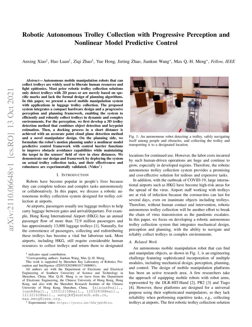 Robotic Autonomous Trolley Collection with Progressive Perception and ...