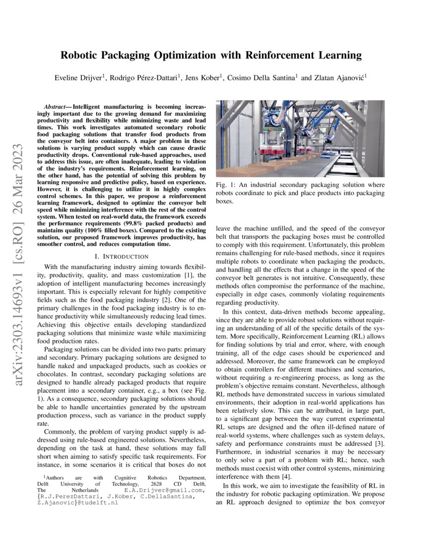 Robotic Packaging Optimization with Reinforcement Learning | DeepAI Robotic Packaging Optimization with Reinforcement Learning | DeepAI
