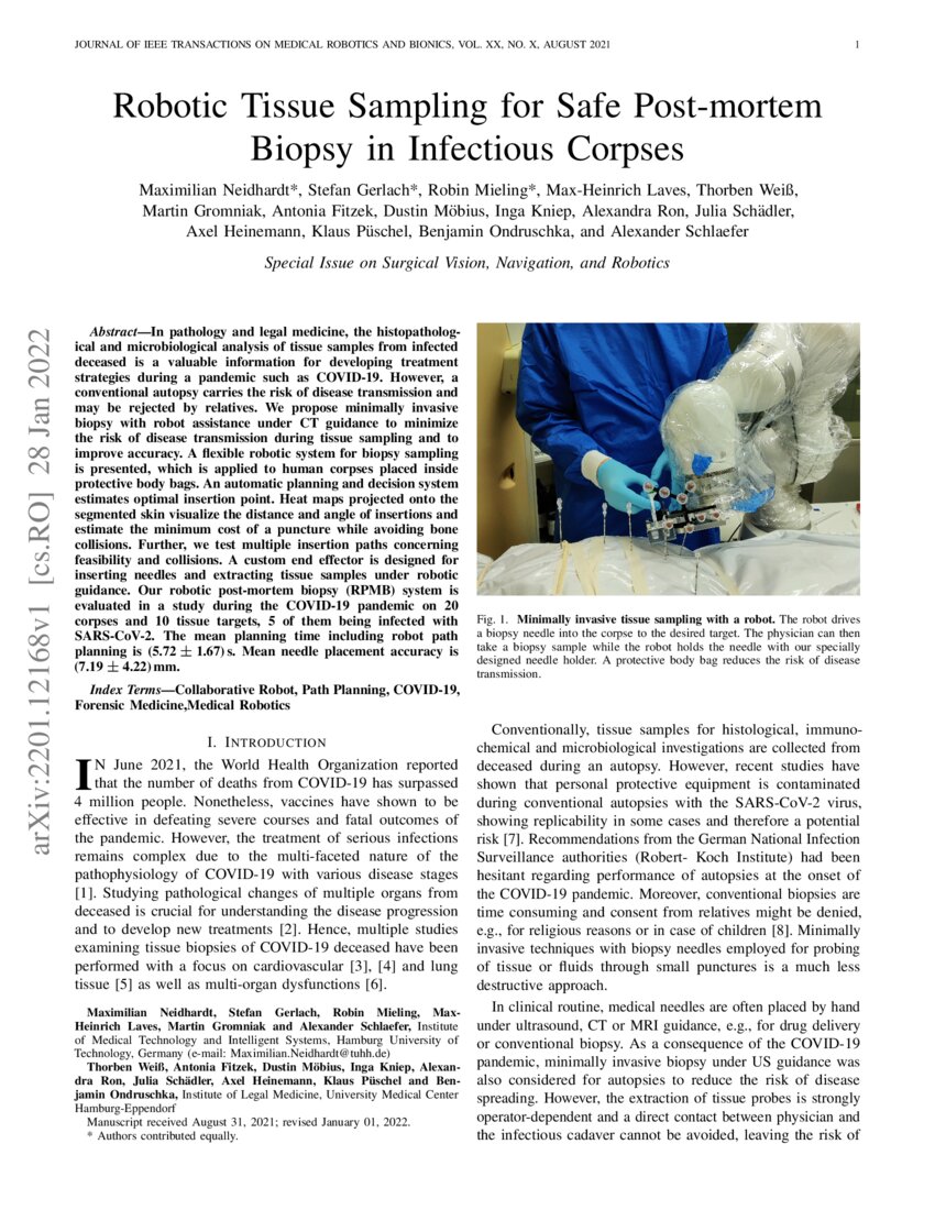 Robotic Tissue Sampling for Safe Post-mortem Biopsy in Infectious ...
