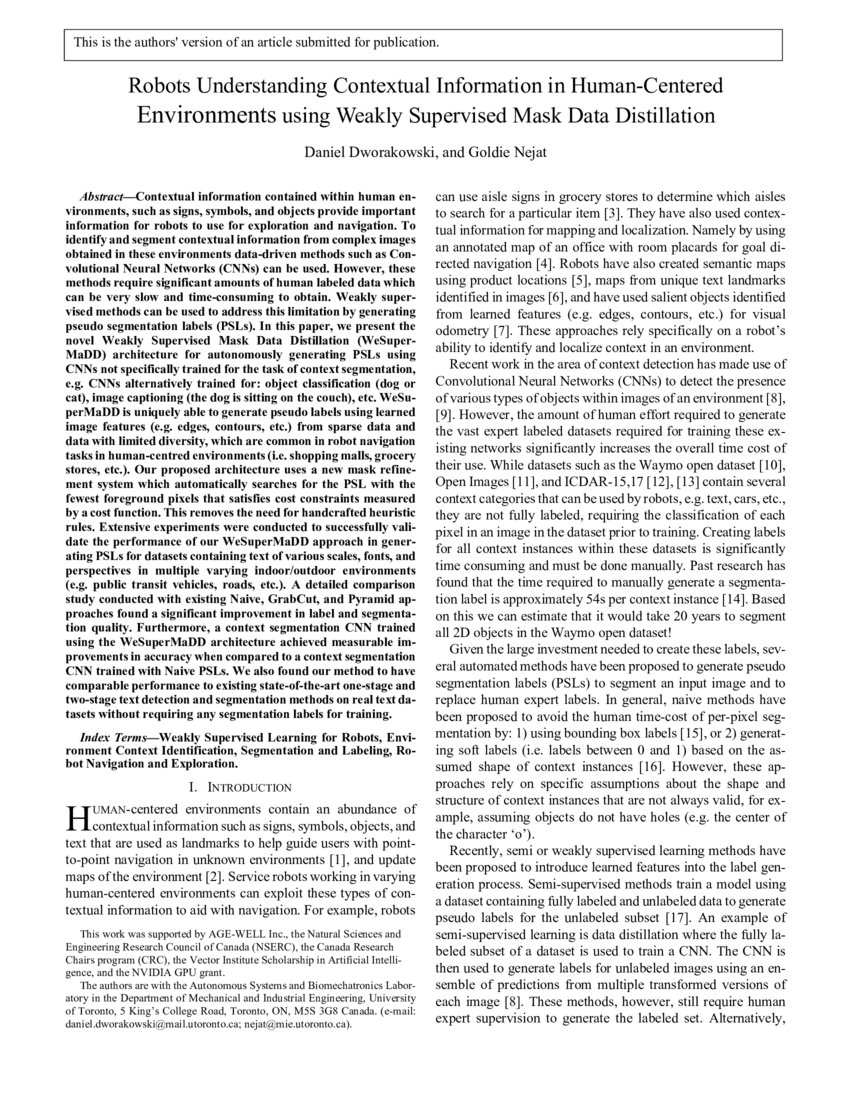 Robots Understanding Contextual Information in Human-Centered Environments using Weakly ...