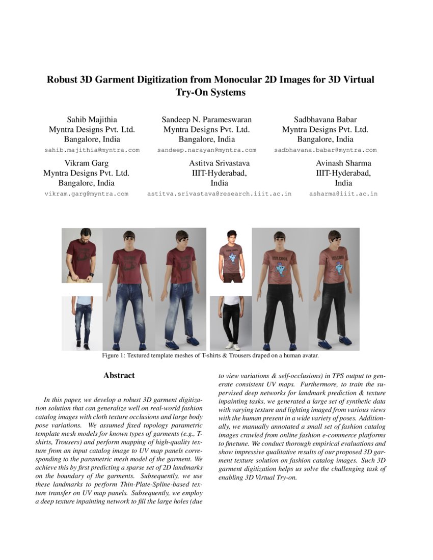 Robust 3D Garment Digitization from Monocular 2D Images for 3D Virtual ... Robust 3D Garment Digitization from Monocular 2D Images for 3D Virtual ...