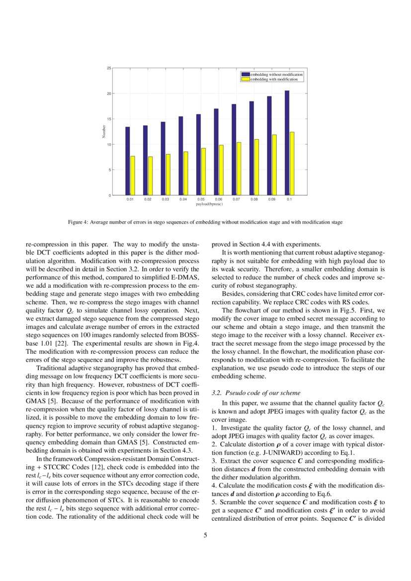 Robust adaptive steganography based on dither modulation and ...