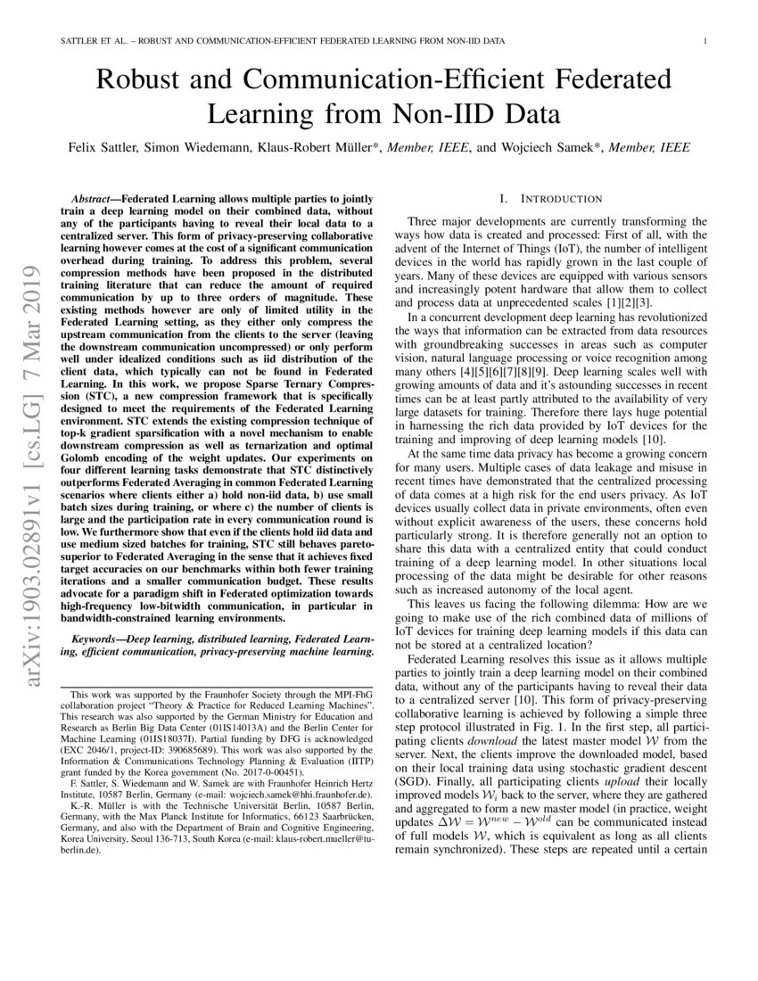 Robust and Communication-Efficient Federated Learning from Non-IID Data | DeepAI