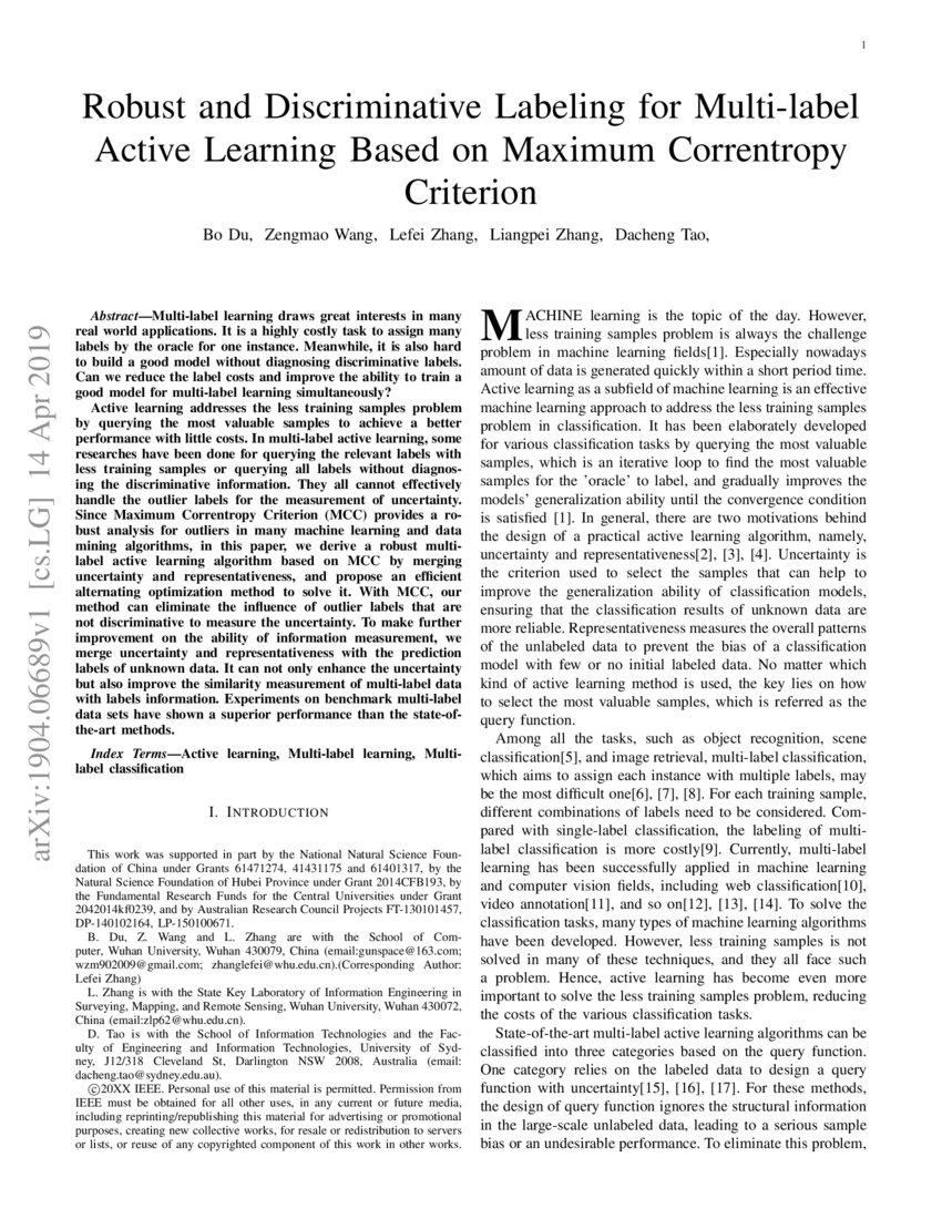 Robust and Discriminative Labeling for Multi-label Active Learning ...