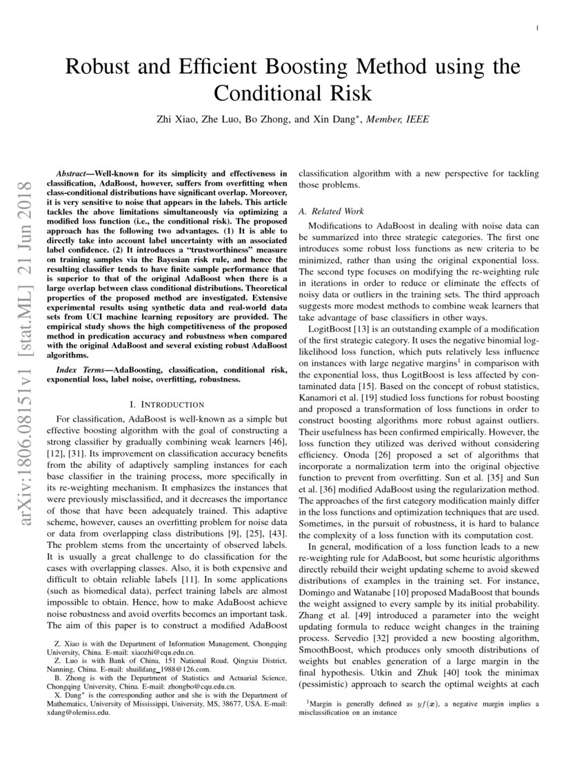 Robust And Efficient Boosting Method Using The Conditional Risk Deepai