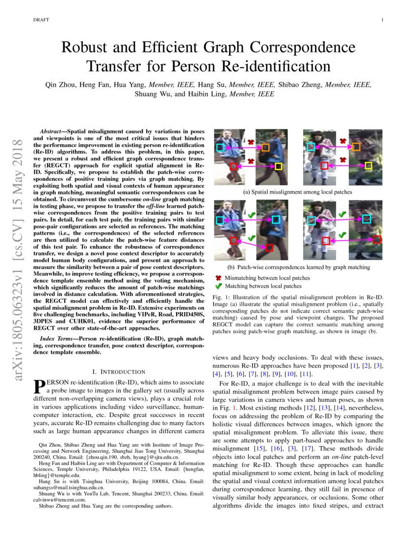 Robust and Efficient Graph Correspondence Transfer for Person Re ...