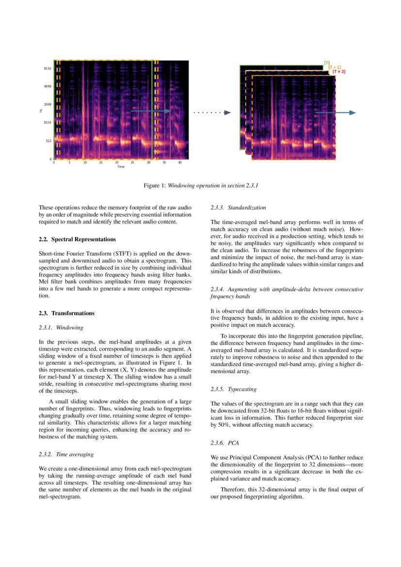 Robust and lightweight audio fingerprint for Automatic Content Recognition | DeepAI