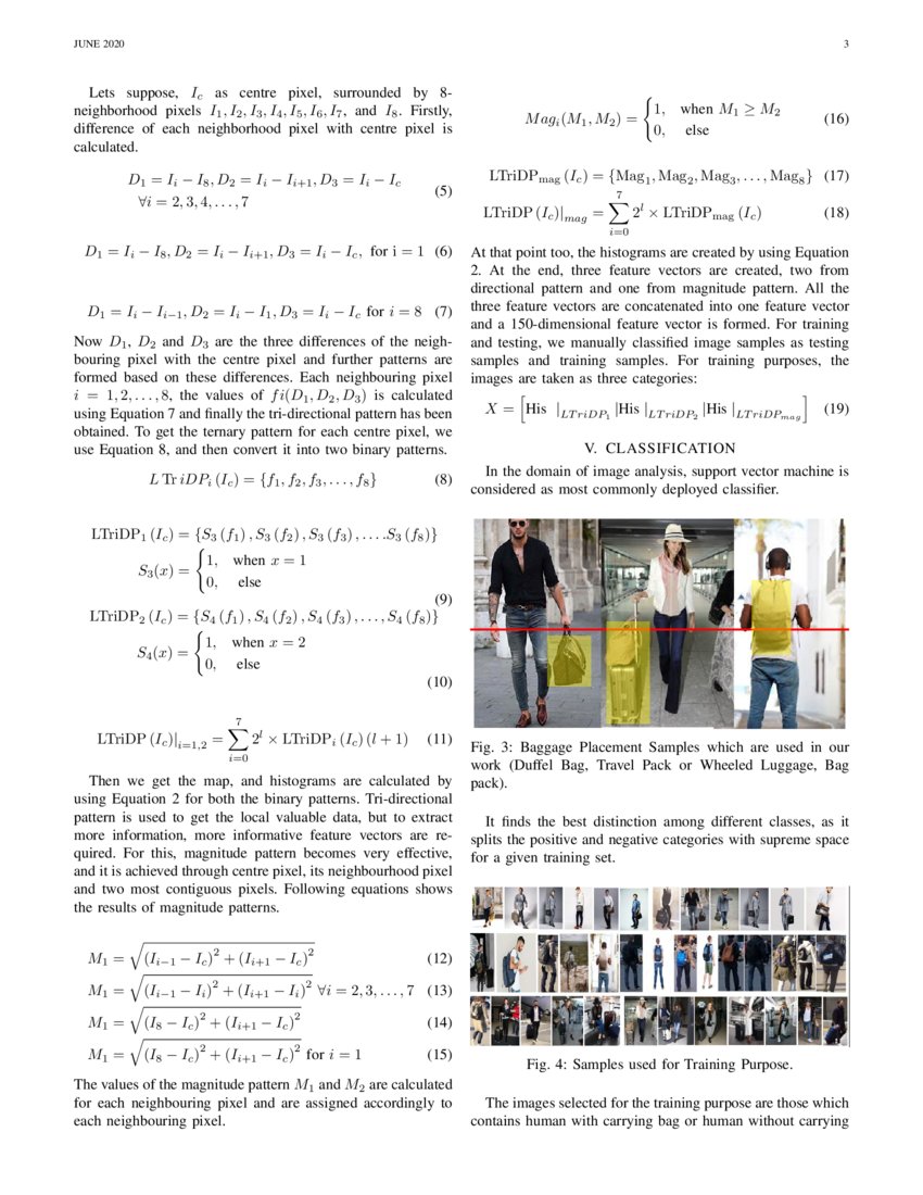 Robust Baggage Detection and Classification Based on Local Tri-directional Pattern | DeepAI