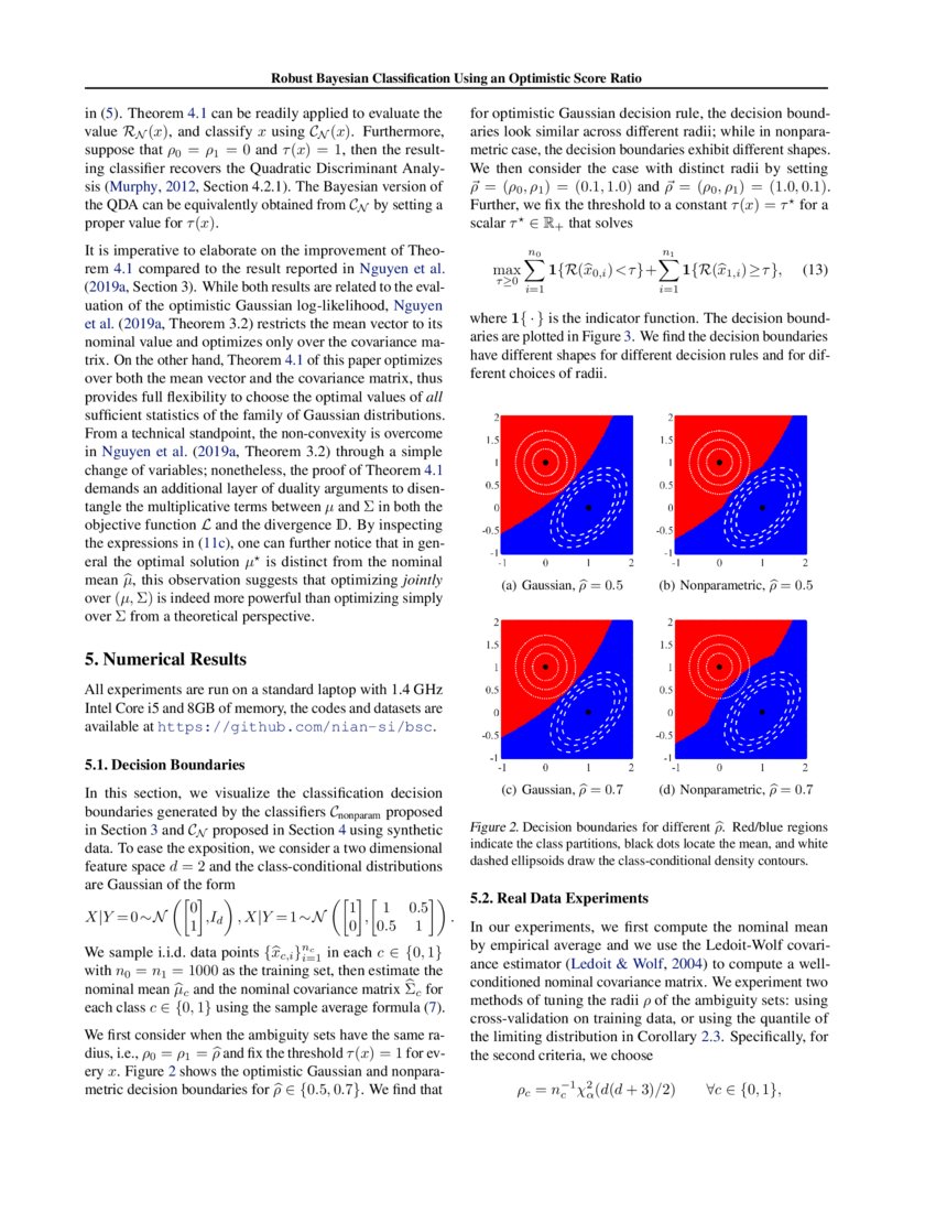 Robust Bayesian Classification Using an Optimistic Score Ratio | DeepAI