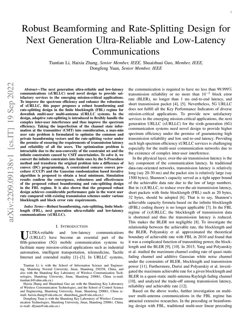 Robust Beamforming and Rate-Splitting Design for Next Generation Ultra-Reliable and Low-Latency ...