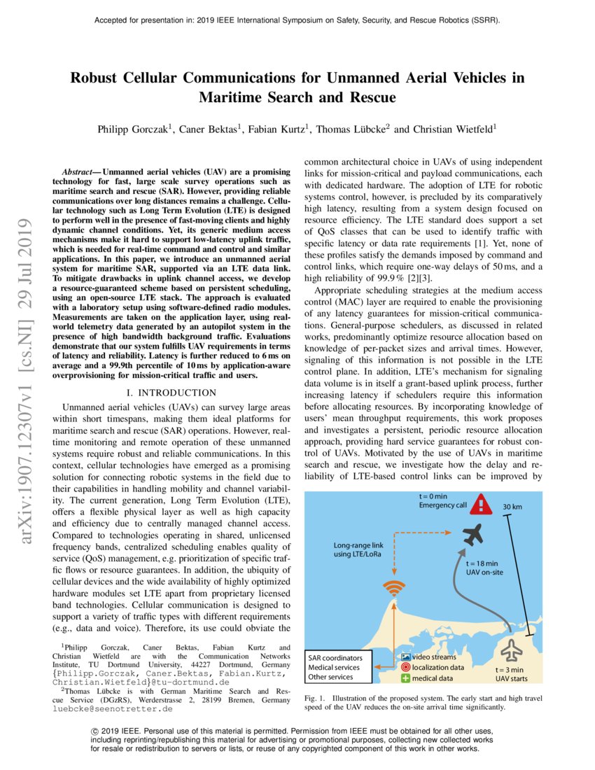 Robust Cellular Communications for Unmanned Aerial Vehicles in Maritime ...