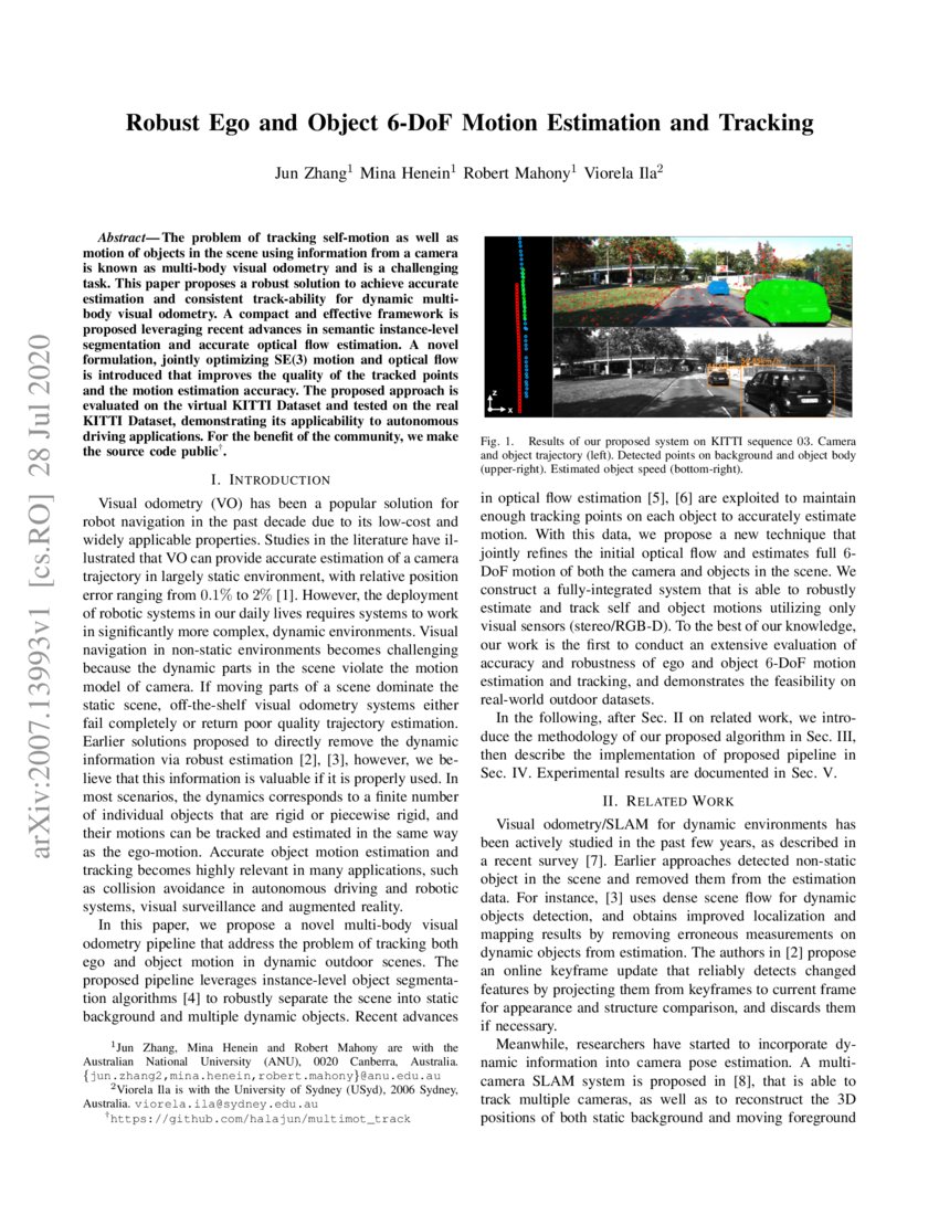 Robust Ego and Object 6-DoF Motion Estimation and Tracking | DeepAI