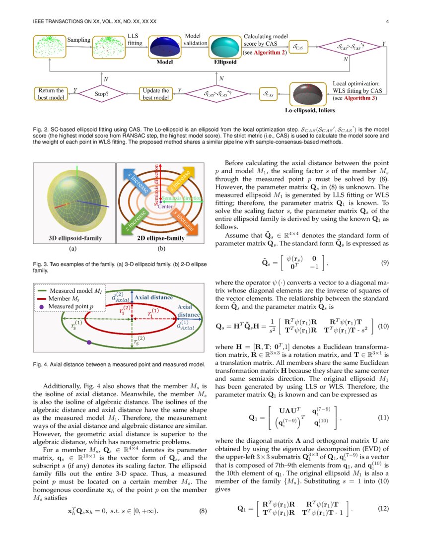 Robust Ellipsoid Fitting Using Axial Distance and Combination | DeepAI