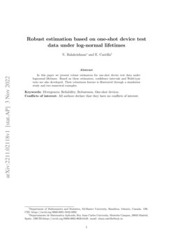 Robust estimation based on one-shot device test data under log-normal ...