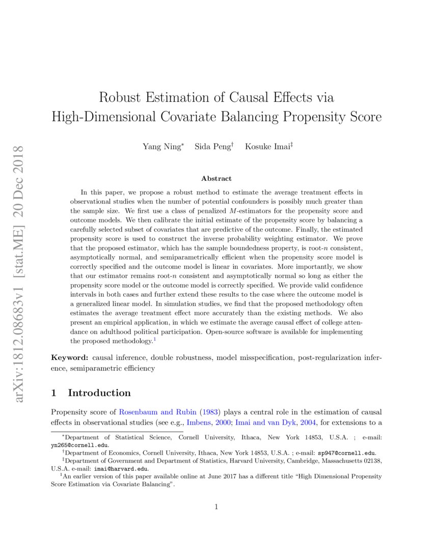 Robust Estimation Of Causal Effects Via High Dimensional Covariate