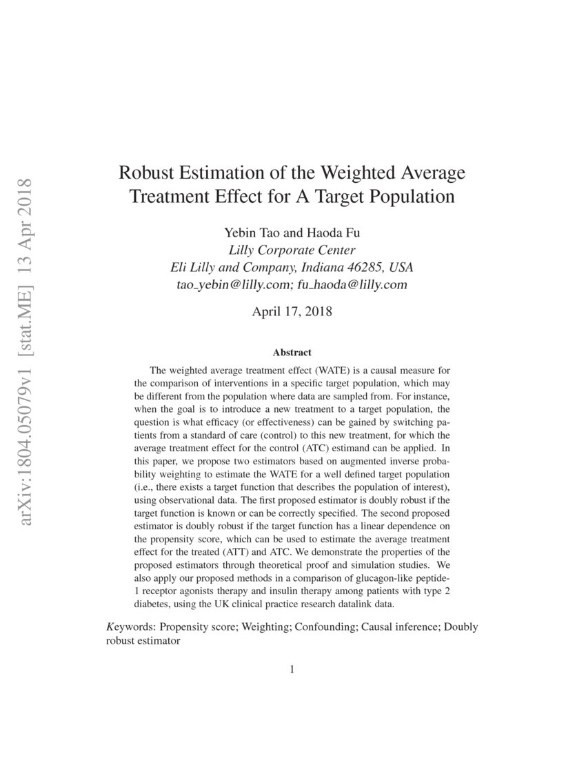 Robust Estimation of the Weighted Average Treatment Effect for A Target ...