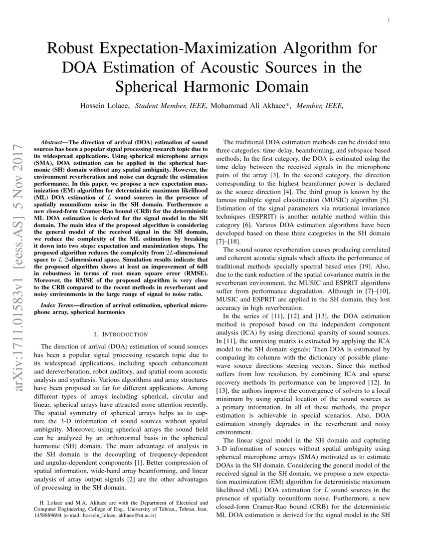 Robust Expectation Maximization Algorithm For Doa Estimation Of 3213