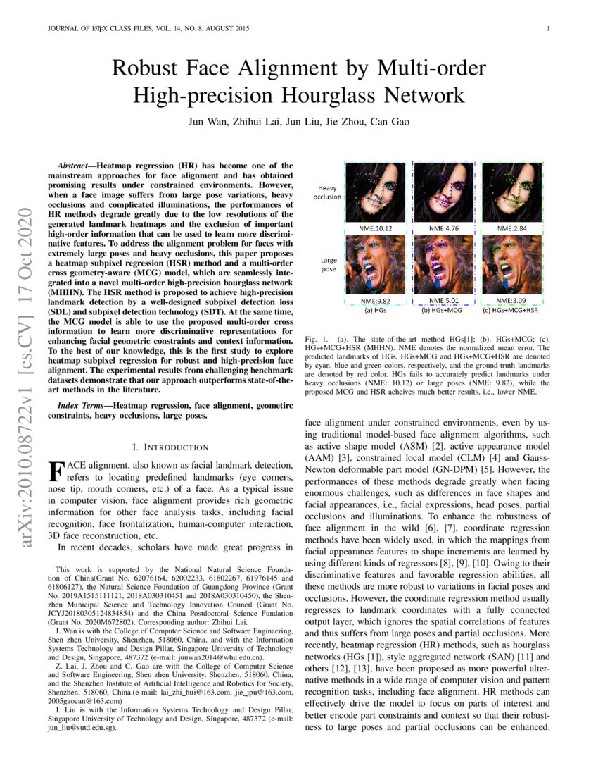 Robust Face Alignment by Multi-order High-precision Hourglass Network ...