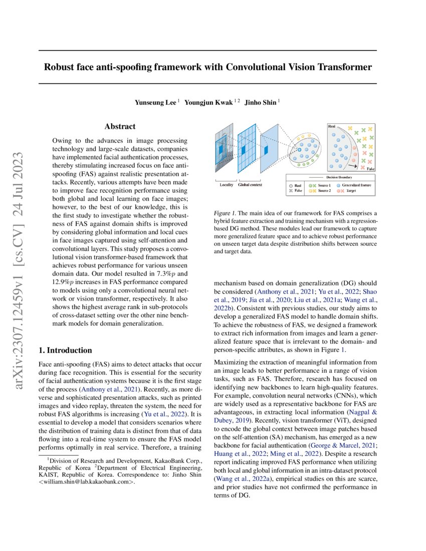 Robust Face Anti Spoofing Framework With Convolutional Vision Transformer Deepai