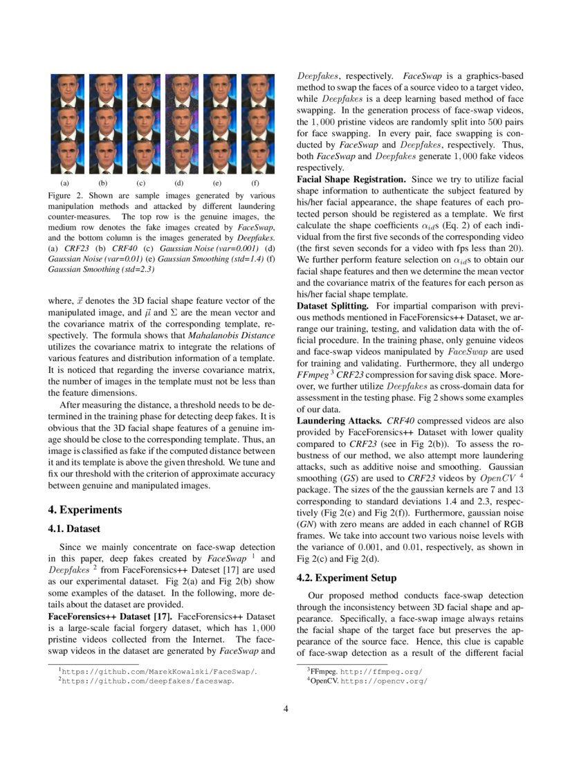 Robust Face Swap Detection Based On 3d Facial Shape Information Deepai