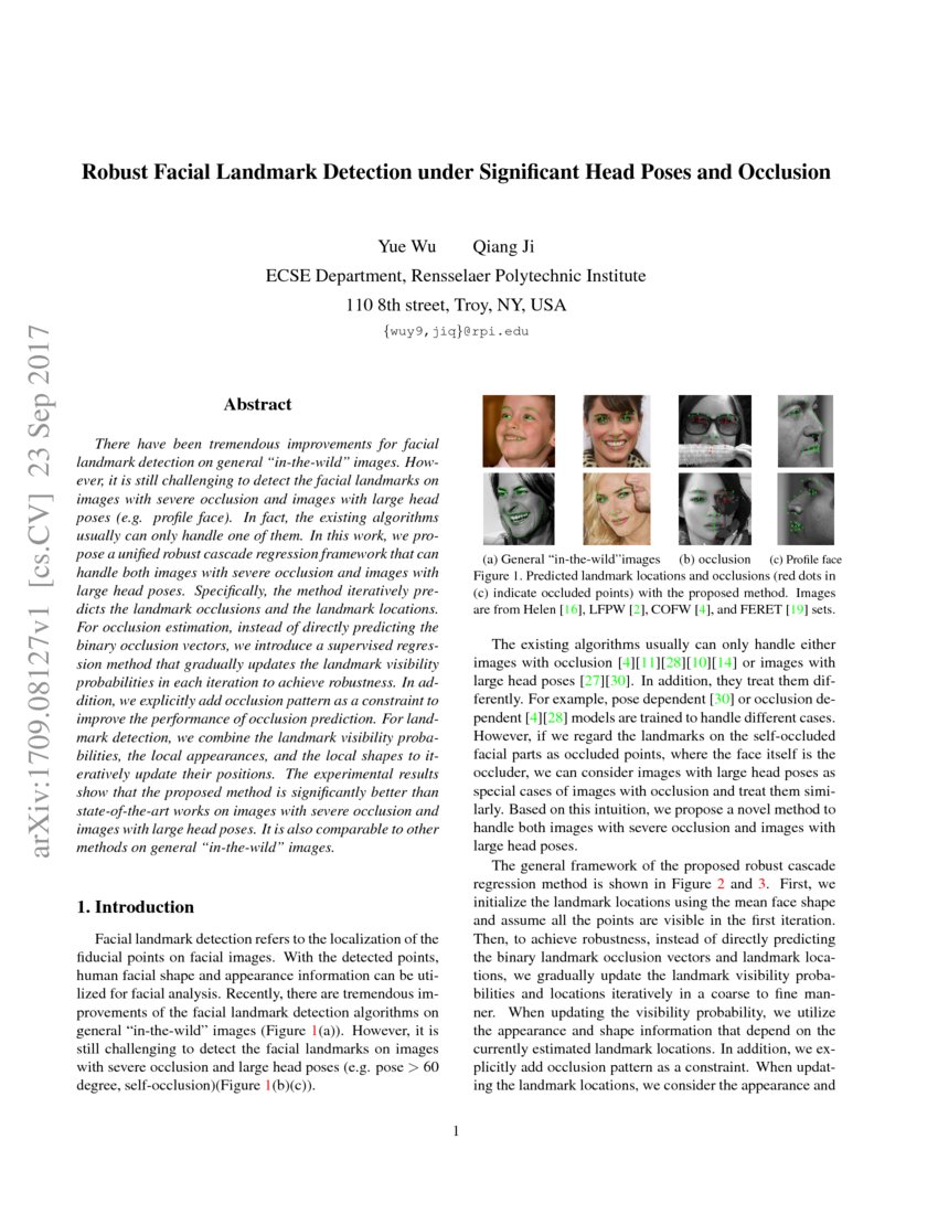 Robust Facial Landmark Detection under Significant Head Poses and Occlusion | DeepAI