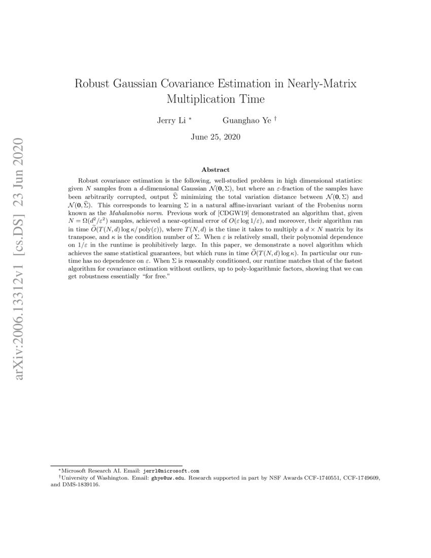 Robust Gaussian Covariance Estimation In Nearly Matrix Multiplication