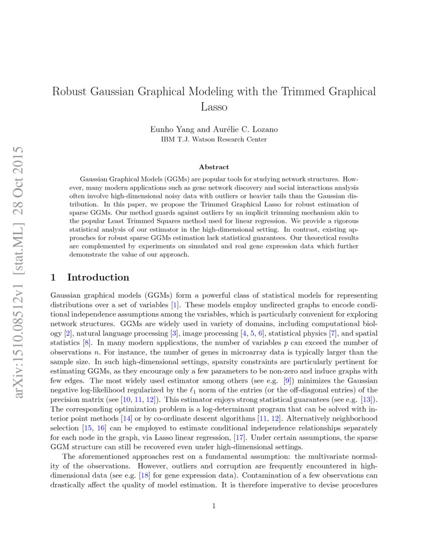 Robust Gaussian Graphical Modeling With The Trimmed Graphical Lasso Deepai