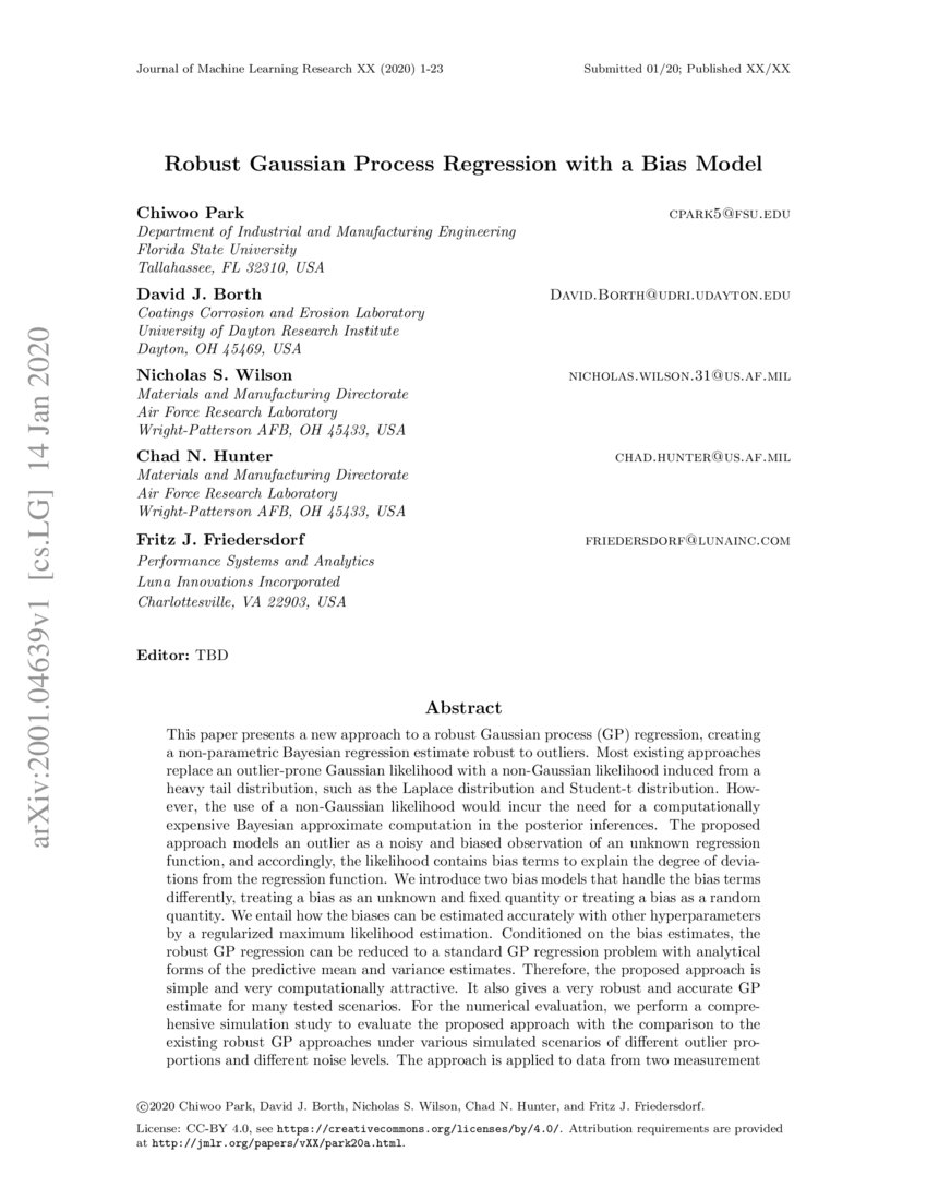 Robust Gaussian Process Regression with a Bias Model | DeepAI