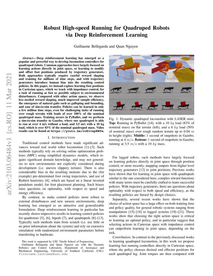 Robust High-speed Running for Quadruped Robots via Deep Reinforcement Learning | DeepAI
