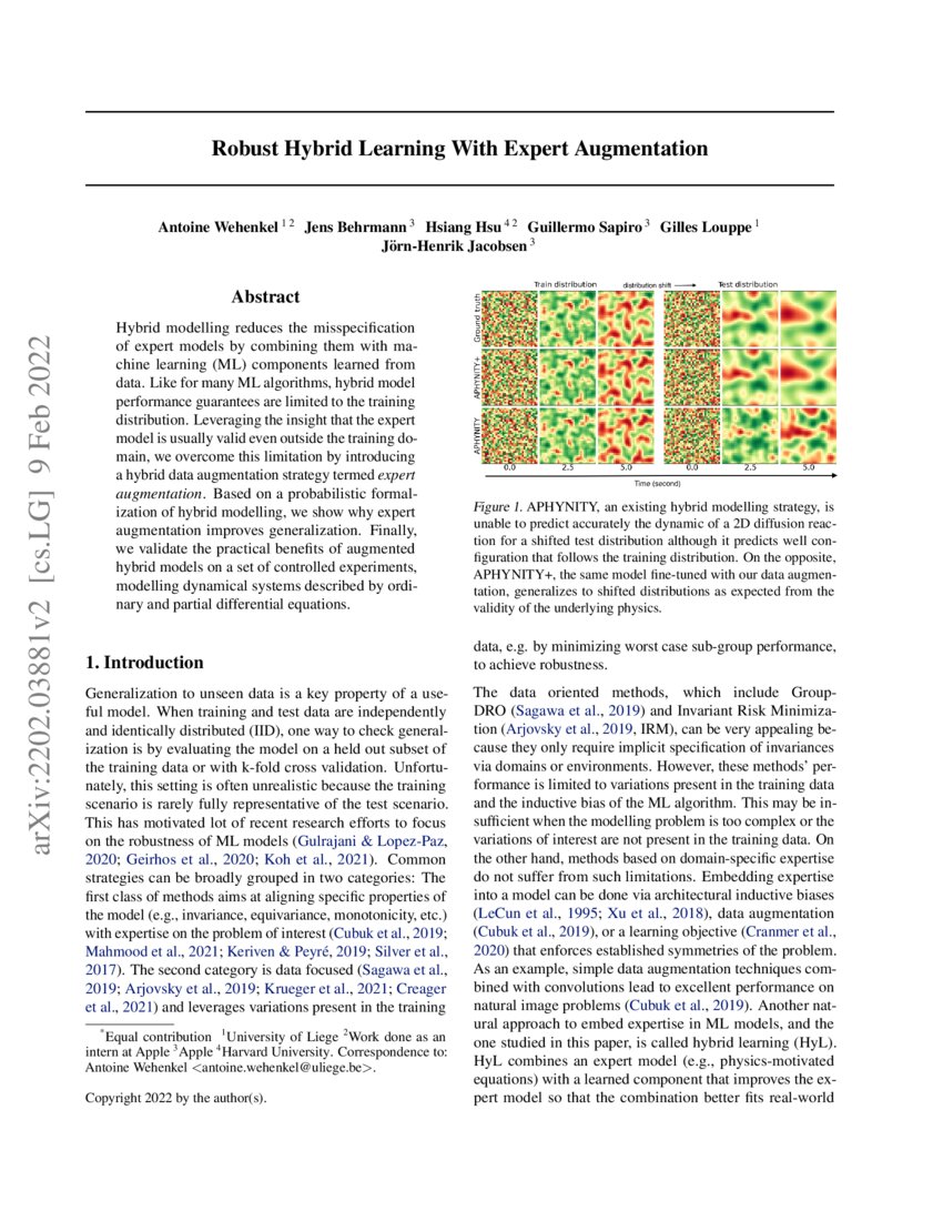 Robust Hybrid Learning With Expert Augmentation | DeepAI