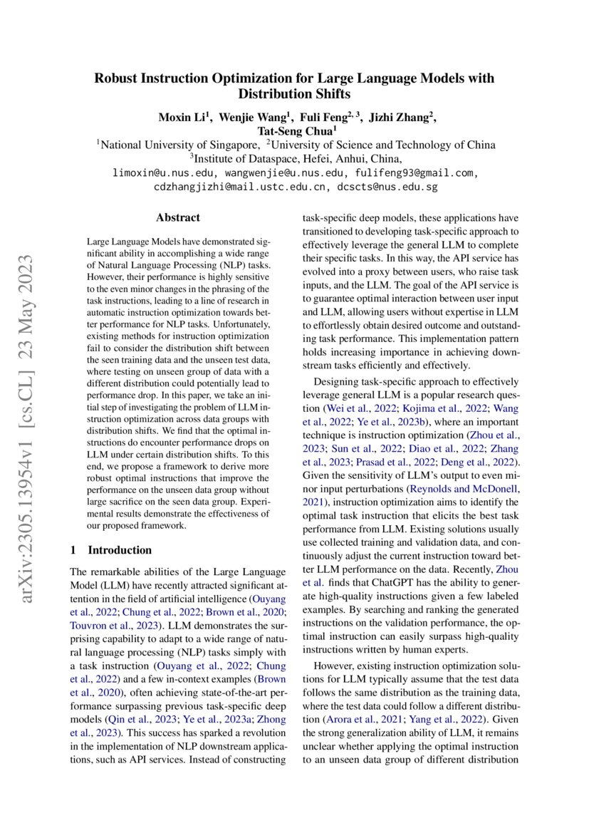 Robust Instruction Optimization for Large Language Models with Distribution Shifts | DeepAI