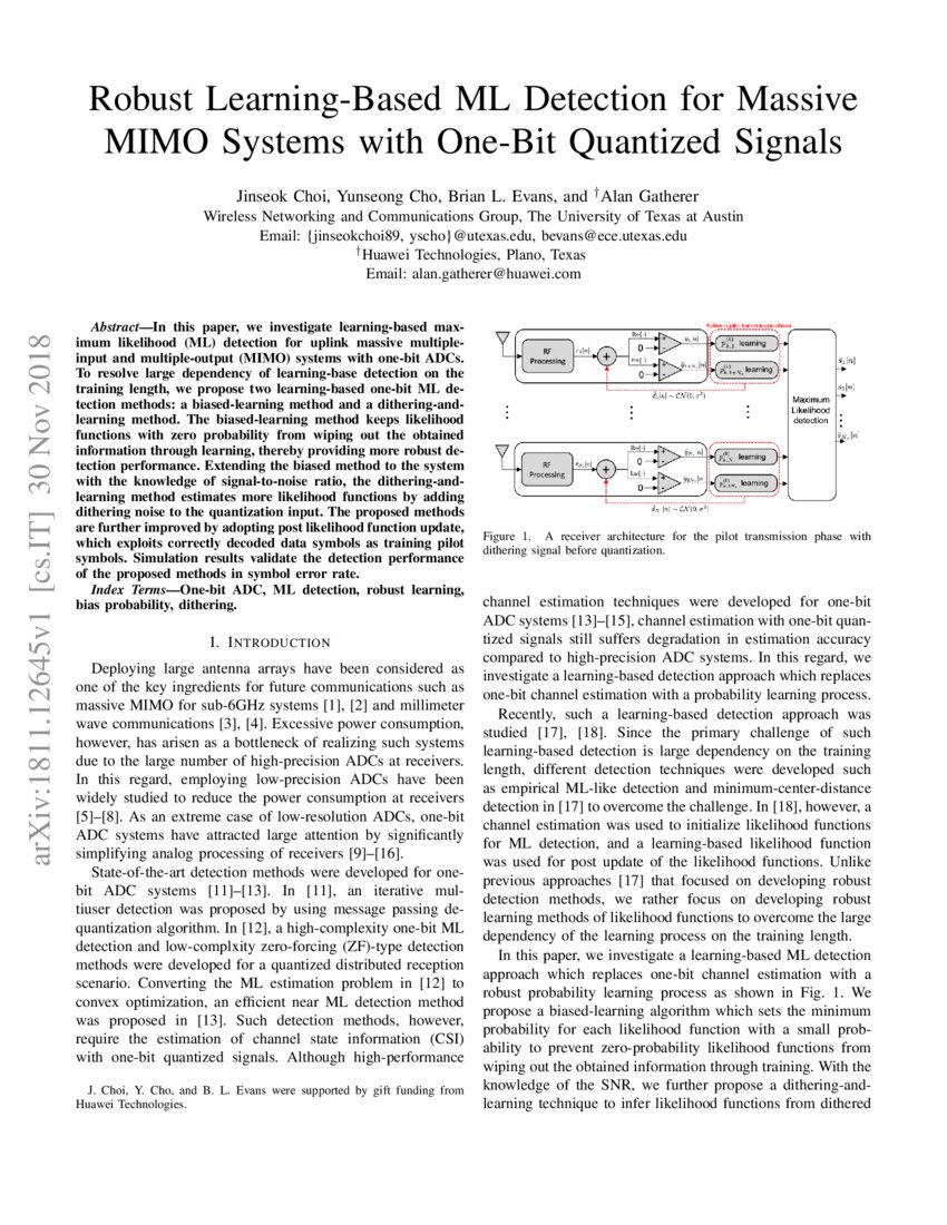 Robust Learning Based Ml Detection For Massive Mimo Systems With One