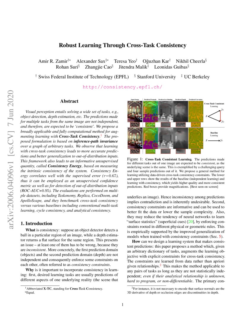 Robust Learning Through Cross-Task Consistency | DeepAI