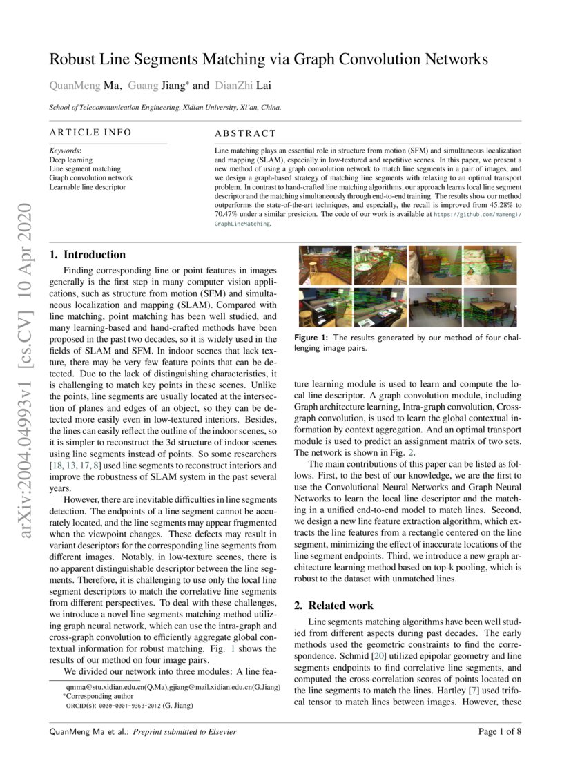 Robust Line Segments Matching via Graph Convolution Networks | DeepAI