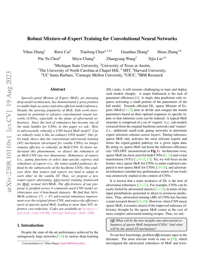 Robust Mixture-of-Expert Training for Convolutional Neural Networks | DeepAI