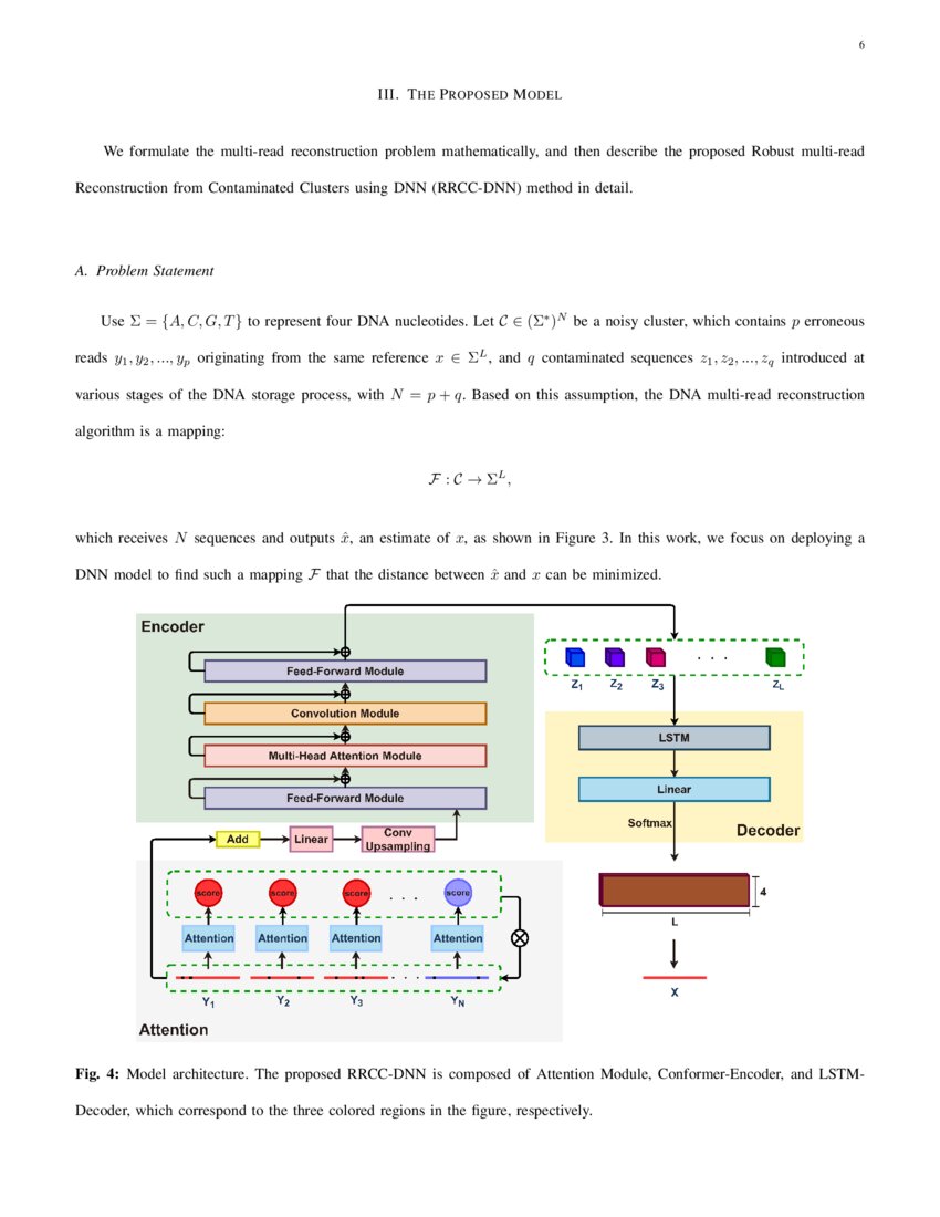 Robust Multi Read Reconstruction From Contaminated Clusters Using Deep Neural Network For Dna