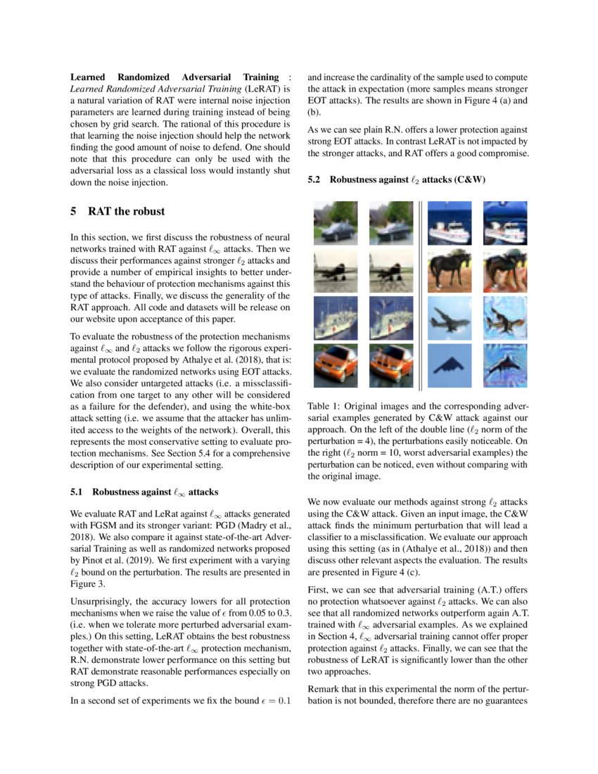 Robust Neural Networks Using Randomized Adversarial Training Deepai